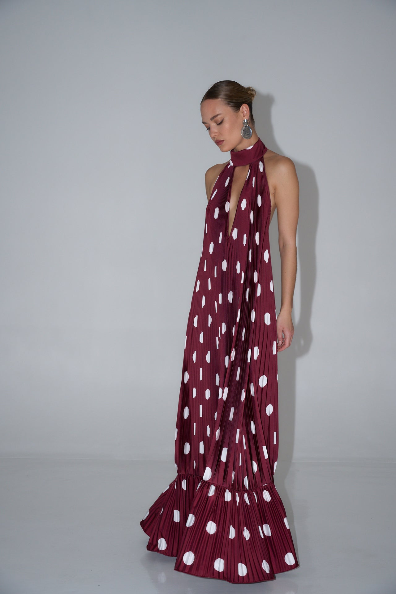 Libertie Gown - Polka Wine – L'IDÉE | WOMAN